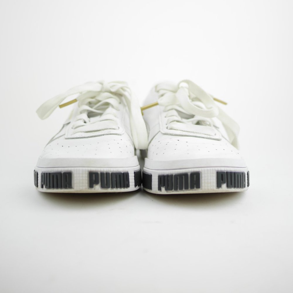 Puma Cali Bold White & Black Leather Sneakers - Gem